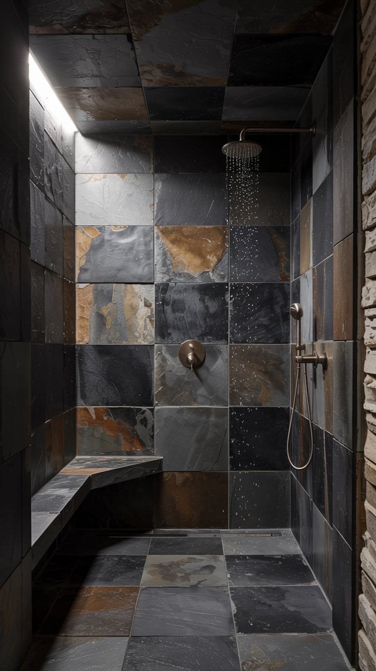 16 Modern Black Bathroom Shower Ideas - Shinku Studio