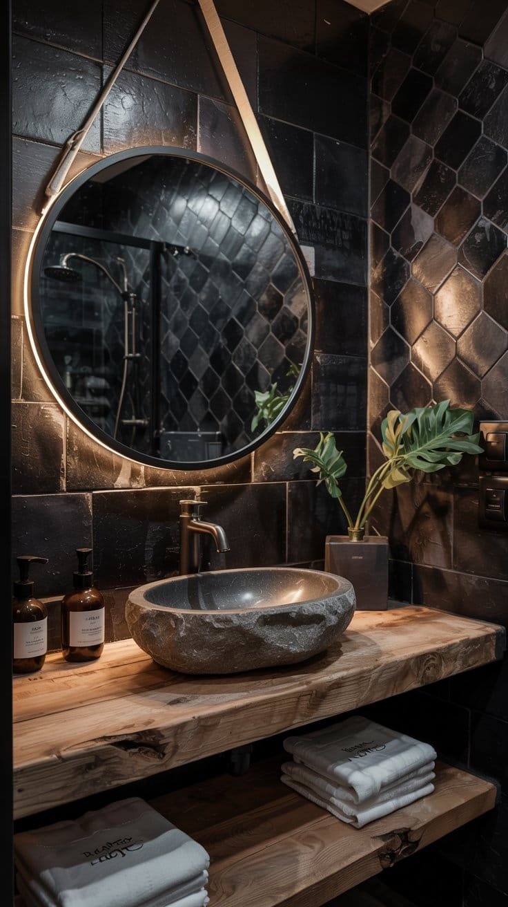 16 Modern Black Bathroom Shower Ideas - Shinku Studio